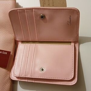 Buxton | Bags | Buxton Leather Ladies Zip Around Pink Walletclutch With ...